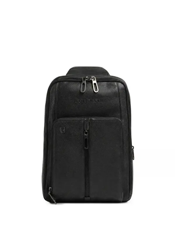 PIQUADRO Logo-debossed Grained-leather Backpack