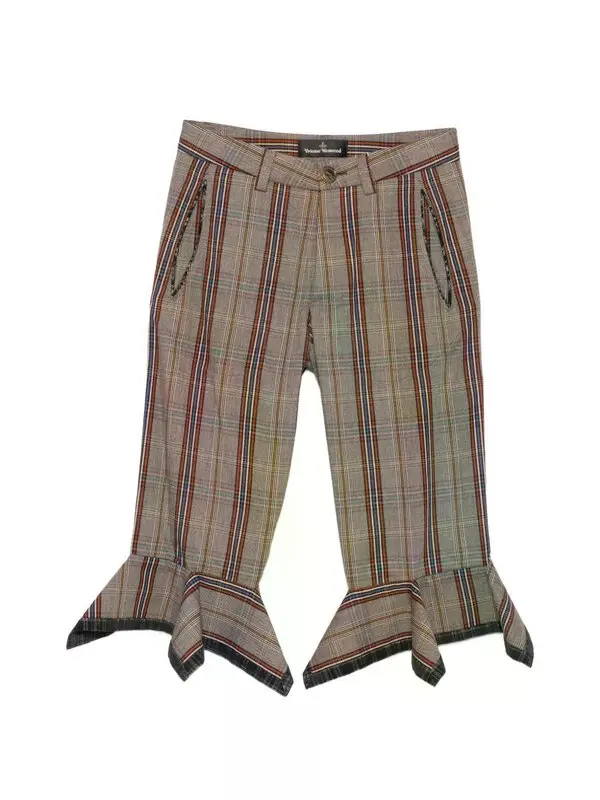 VIVIENNE WESTWOOD Checked Ruffled Cropped Trousers