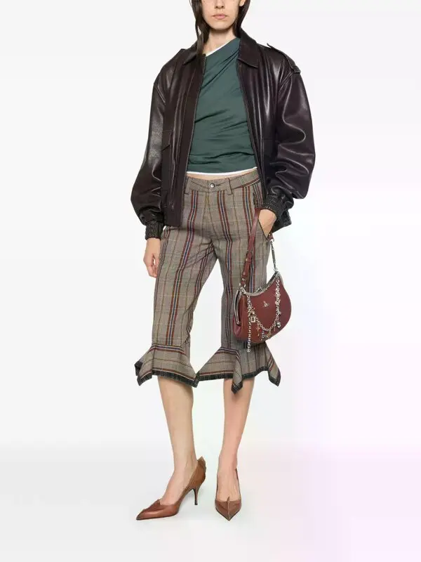 VIVIENNE WESTWOOD Checked Ruffled Cropped Trousers