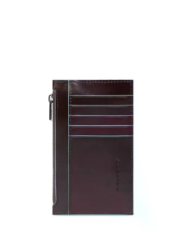 PIQUADRO Leather Zip-pocket Card Holder