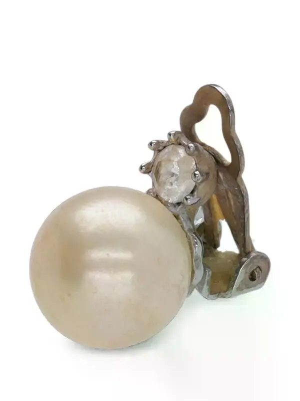 Vintage Pearl Crystal Clip-on Earrings