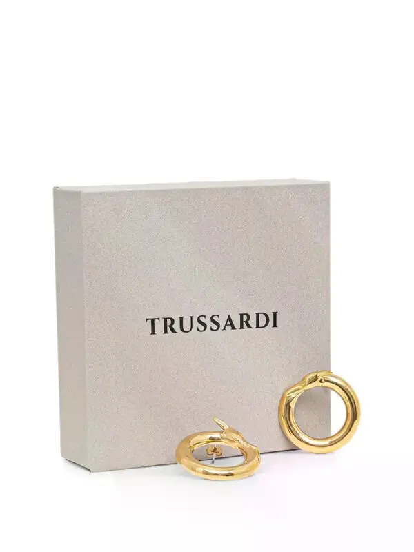 TRUSSARDI Greyhound-detail Hoop Earrings