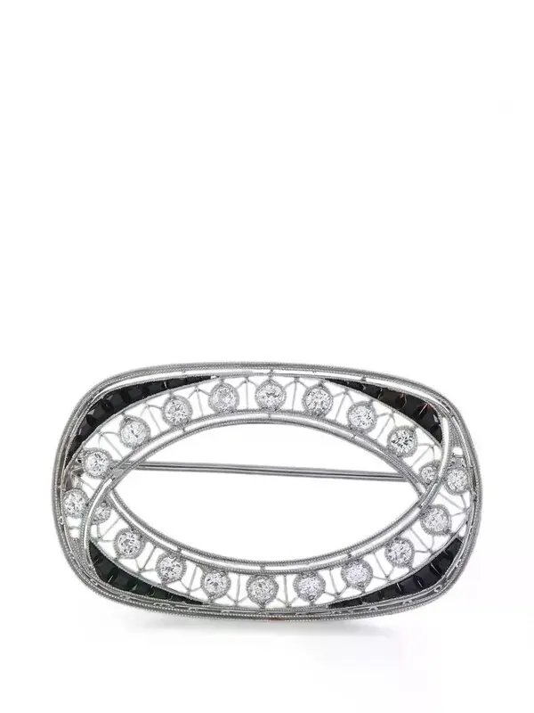 LB EXCLUSIVE Diamond And Sapphire Brooch - Silver