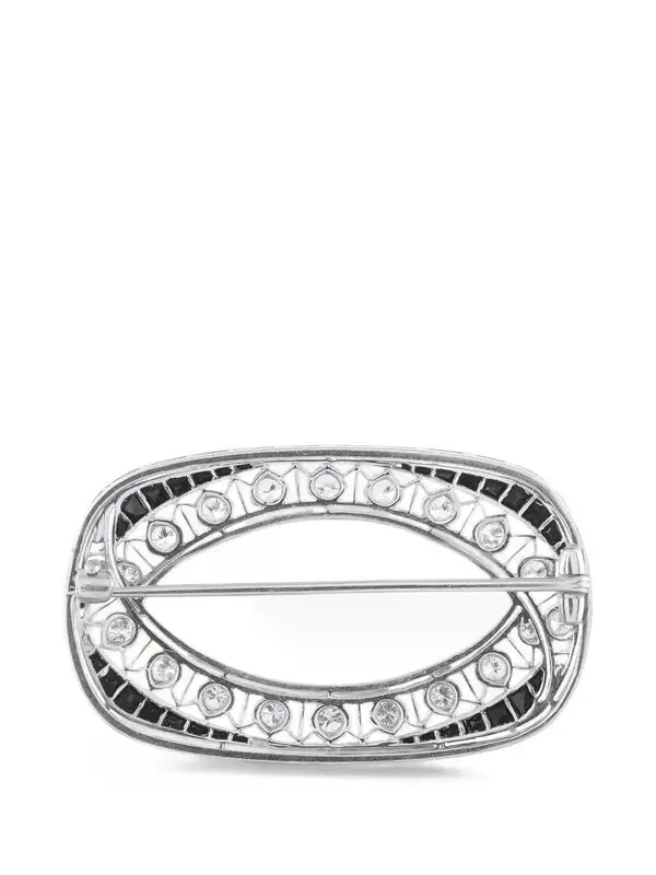 LB EXCLUSIVE Platinum Diamond And Sapphire Brooch