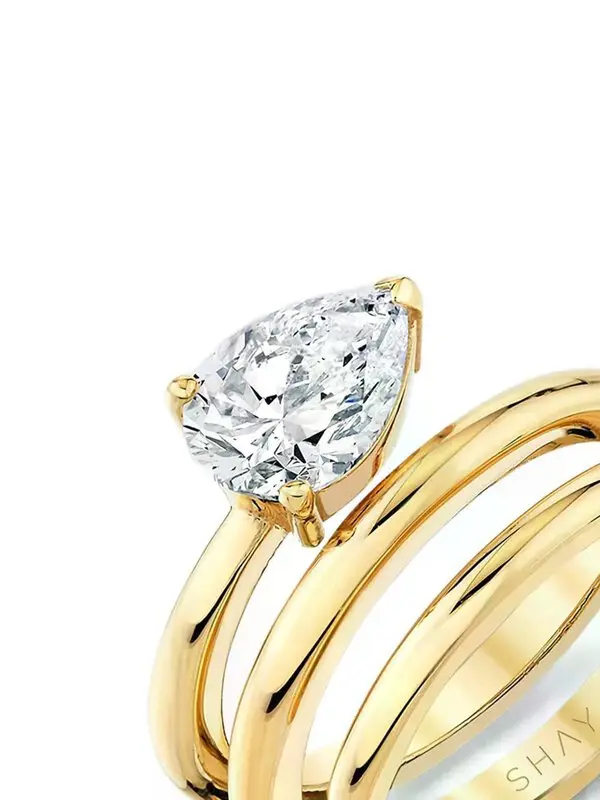 Shay Diamond Pear Spiral Ring