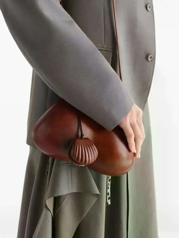 LEMAIRE Shell Mirror Pendant In Patinated Calfskin
