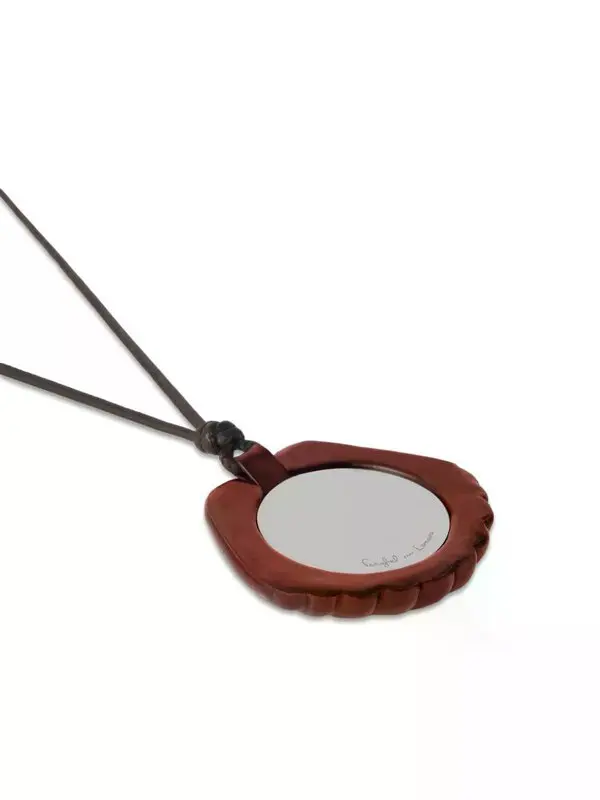 LEMAIRE Shell Mirror Pendant In Patinated Calfskin