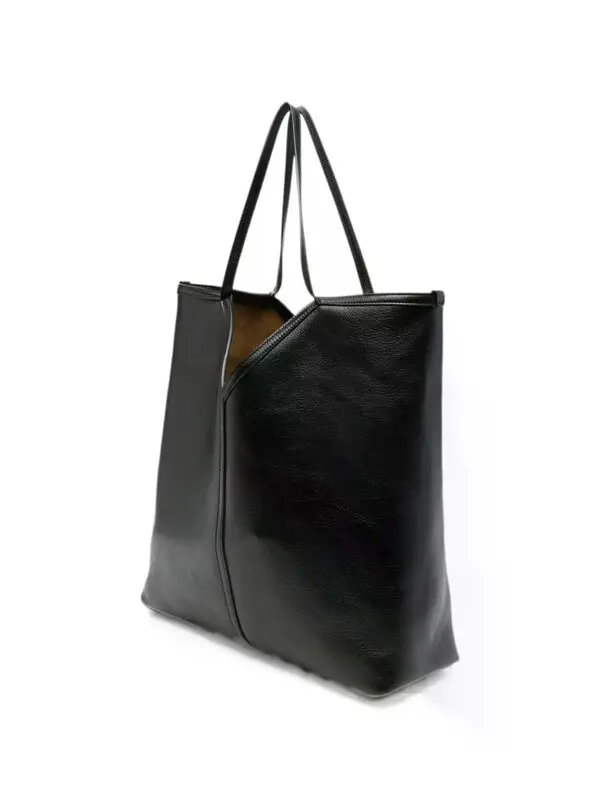 Saint Laurent V-cut Leather Tote Bag