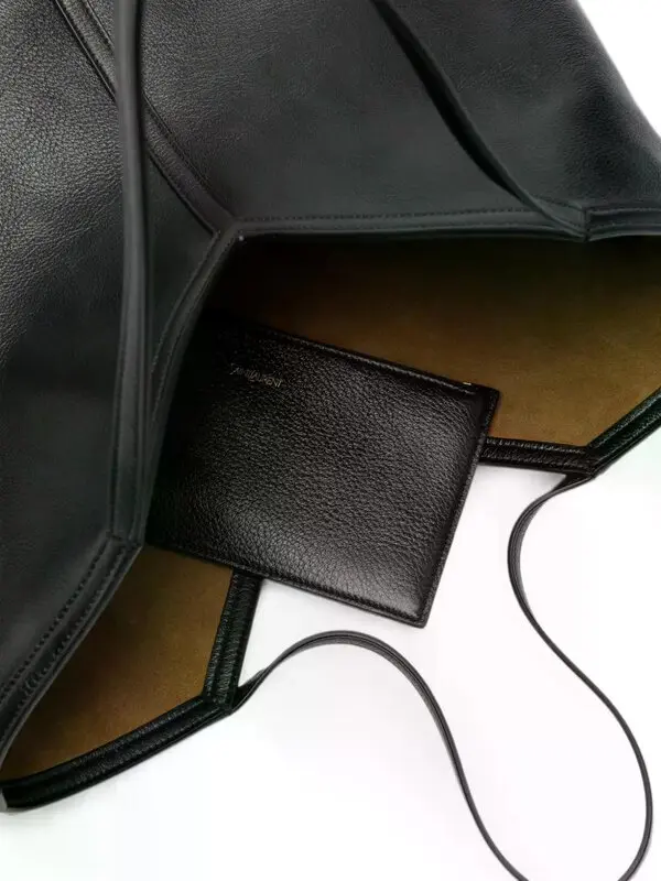 Saint Laurent V-cut Leather Tote Bag