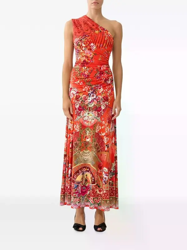 Camilla Olé Olé Gathered One-shoulder Maxi Dress - Red