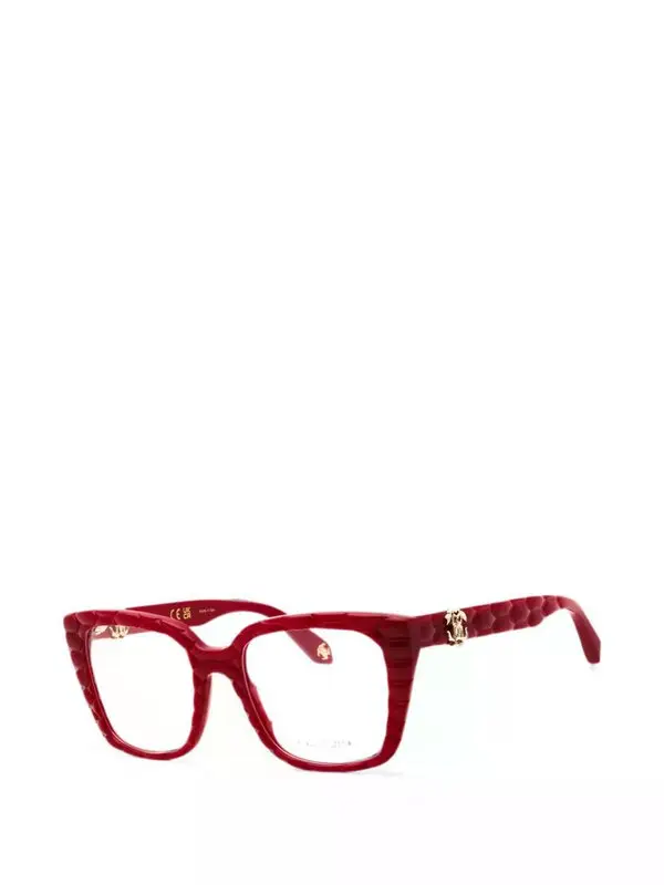Roberto Cavalli Honeycomb-texture Square-frame Eyeglasses
