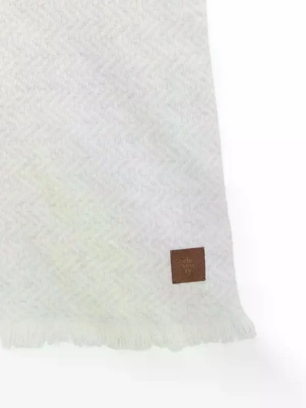 Eleventy Herringbone-pattern Scarf - Grey