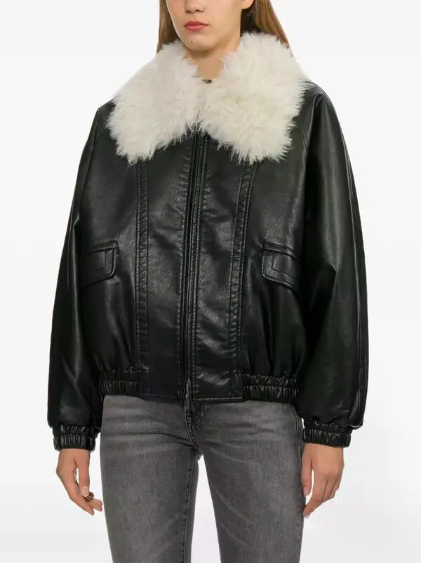 Source Unknown Faux-fur Collar Bomber Jacket
