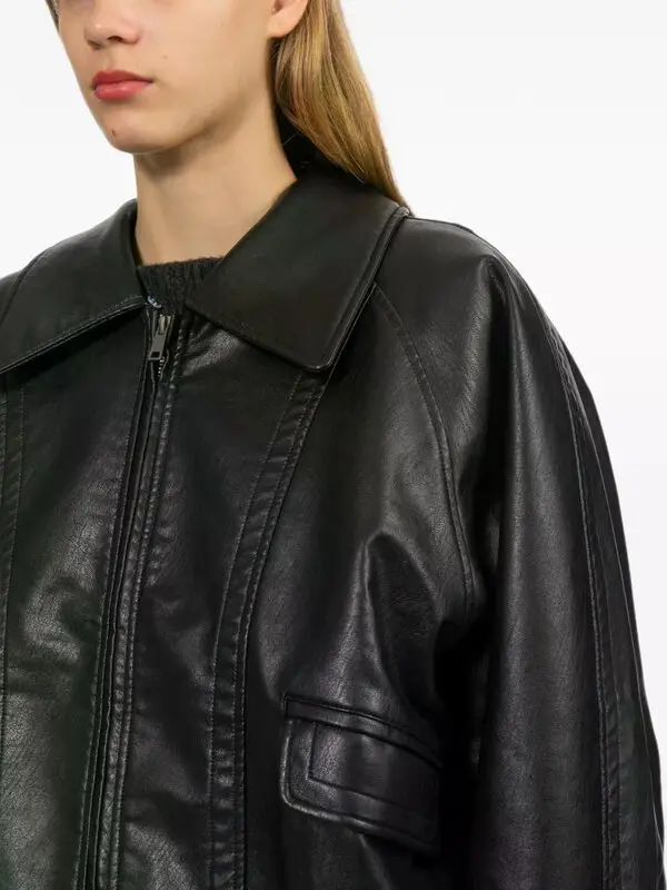 Source Unknown Faux-fur Collar Bomber Jacket