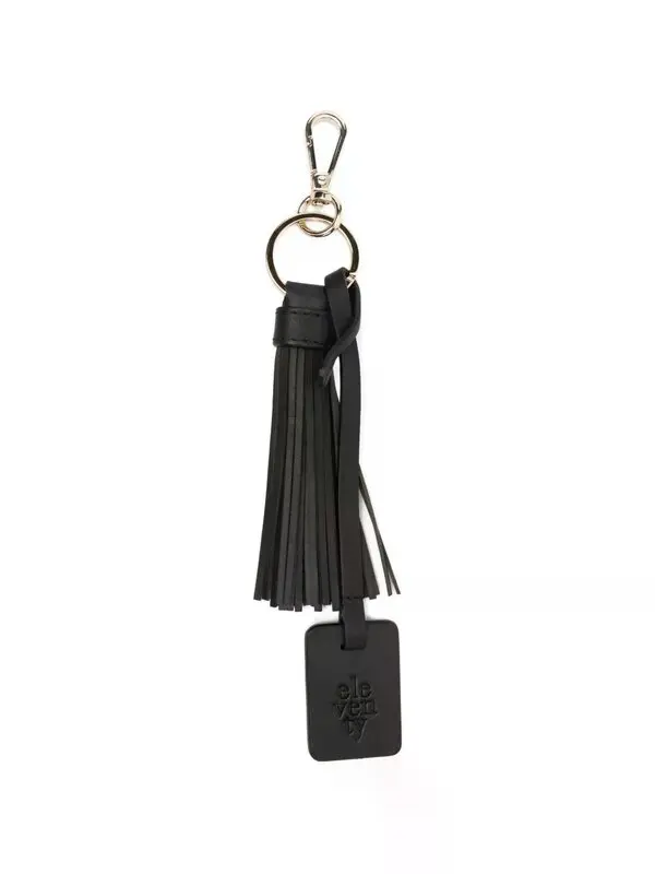 Eleventy Tassel Logo-tag Keyring - Black