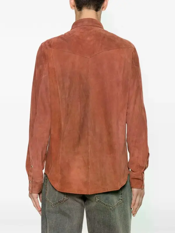 Eleventy Suede Flap-pocket Shirt