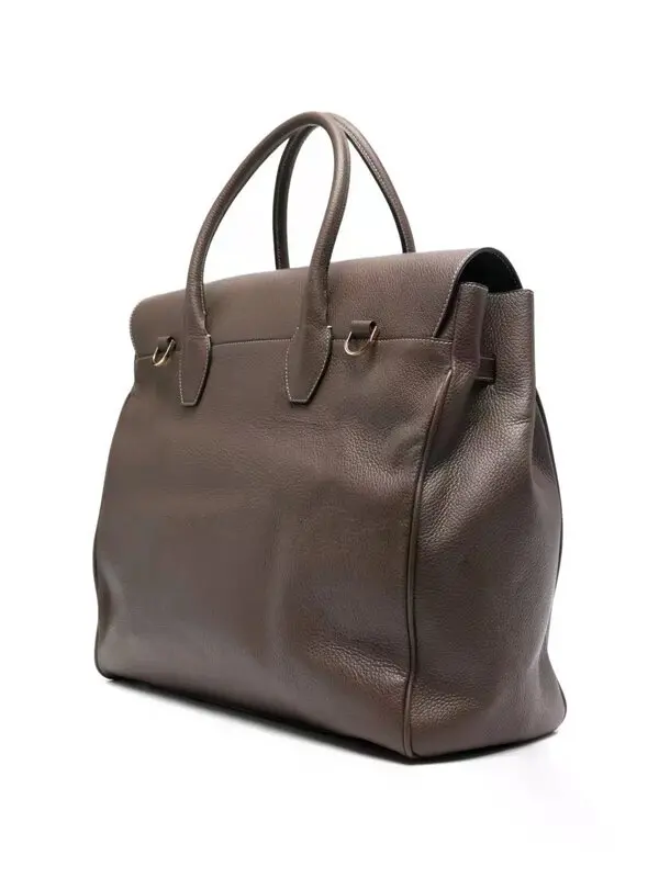 Eleventy Grained-leather Tote Bag