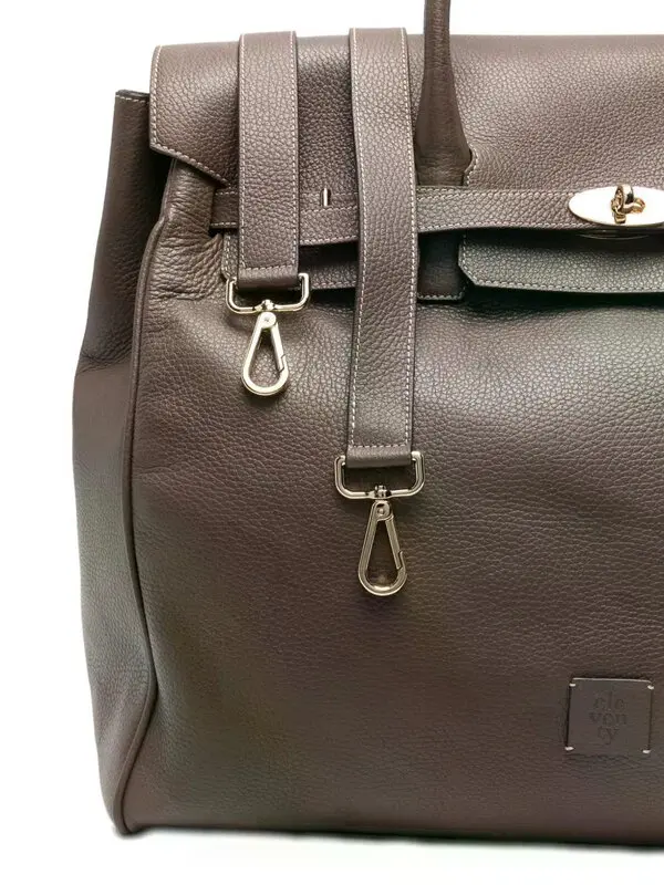 Eleventy Grained-leather Tote Bag