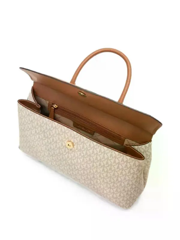 Michael Kors Logo-print Leather-trim Satchel Bag