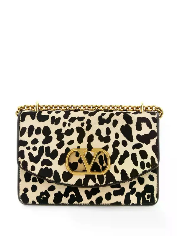 Valentino Garavani Vlogo Signature Leopard-print Shoulder Bag - Neutrals