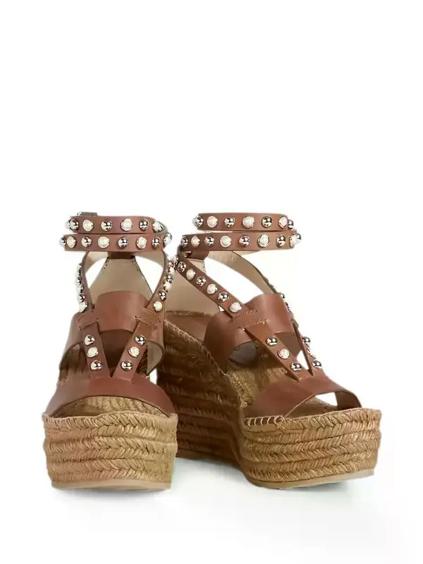 JIMMY CHOO Danica Studded Leather Espadrille Sandals