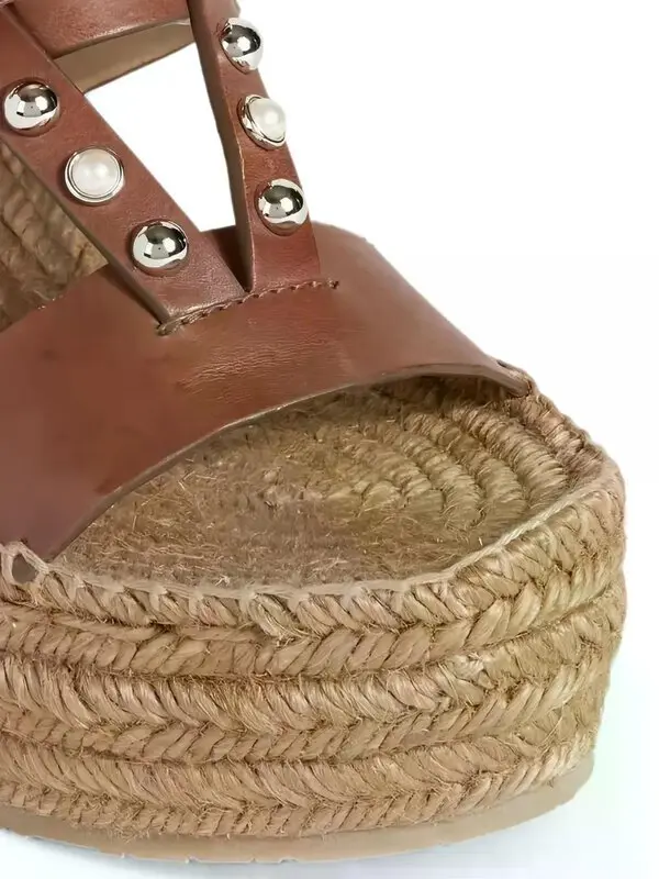 JIMMY CHOO Danica Studded Leather Espadrille Sandals