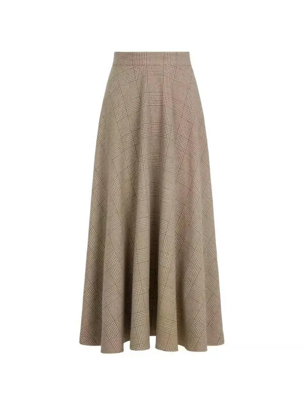 Oscar De La Renta Plaid A-line Midi Skirt