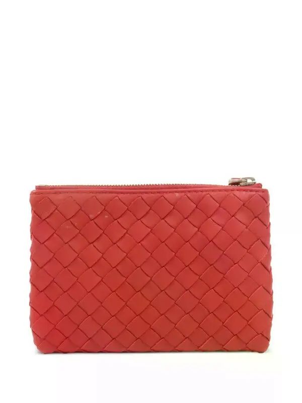 Bottega Veneta Intrecciato Leather Coin Purse - Red