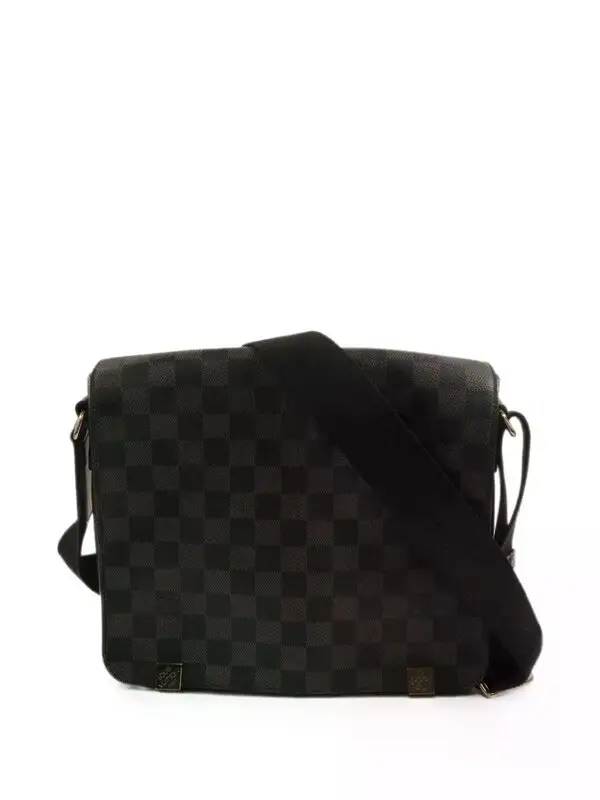 LOUIS VUITTON Damier Graphite Pm District Shoulder Bag - Black