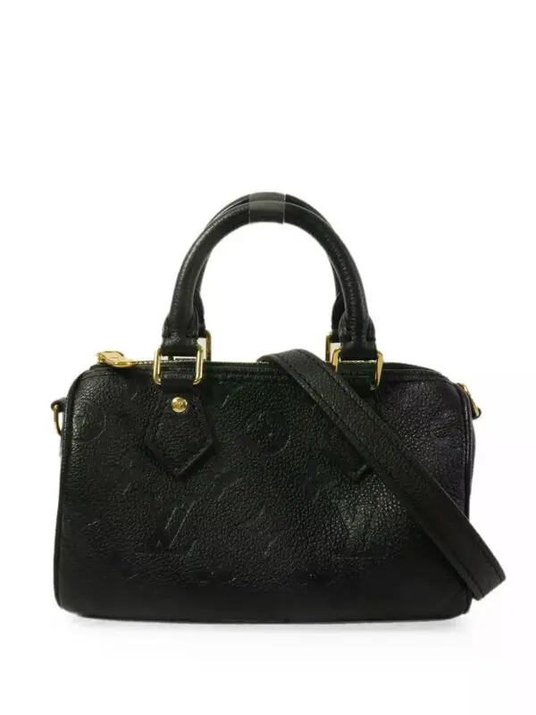 LOUIS VUITTON 2022 Small Empreinte Nano Speedy Monogram Shoulder Bag - Black