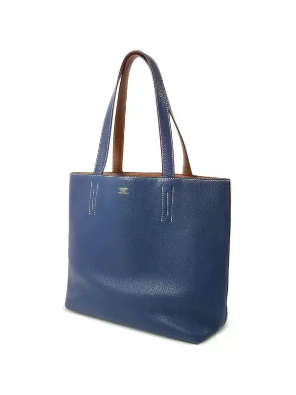 Hermès 2019 Double Sens 28 Leather Tote Bag - Blue