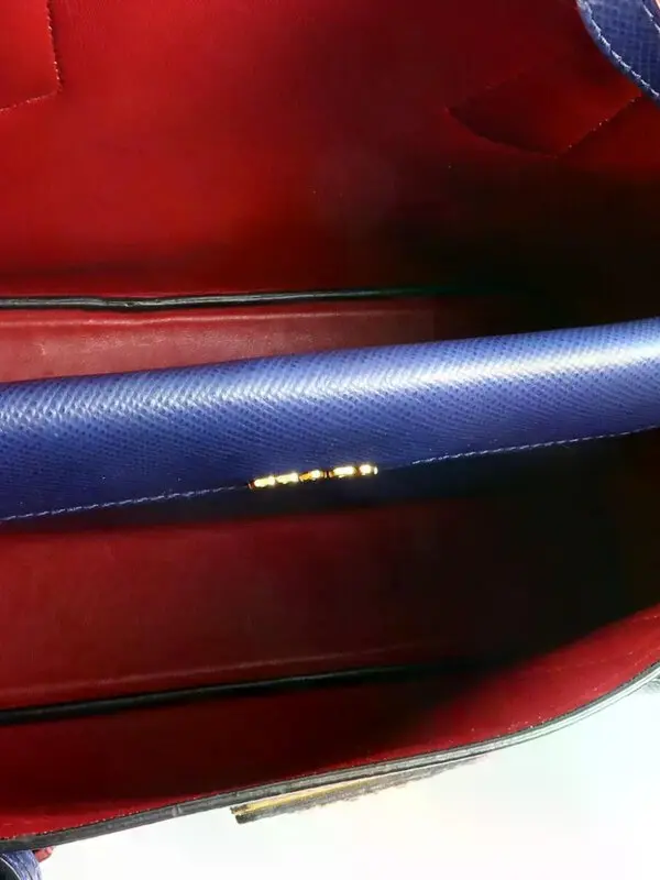 Prada Saffiano Leather Tote Bag - Blue