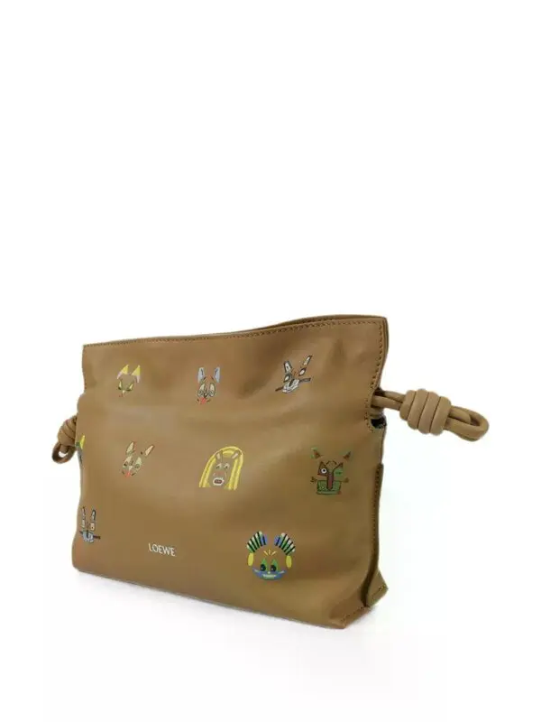 Loewe Flamenco Cats Small Clutch Bag - Neutrals