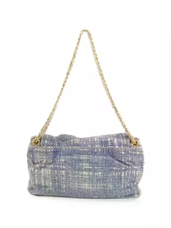 Prada Tweed Chain-link Shoulder Bag