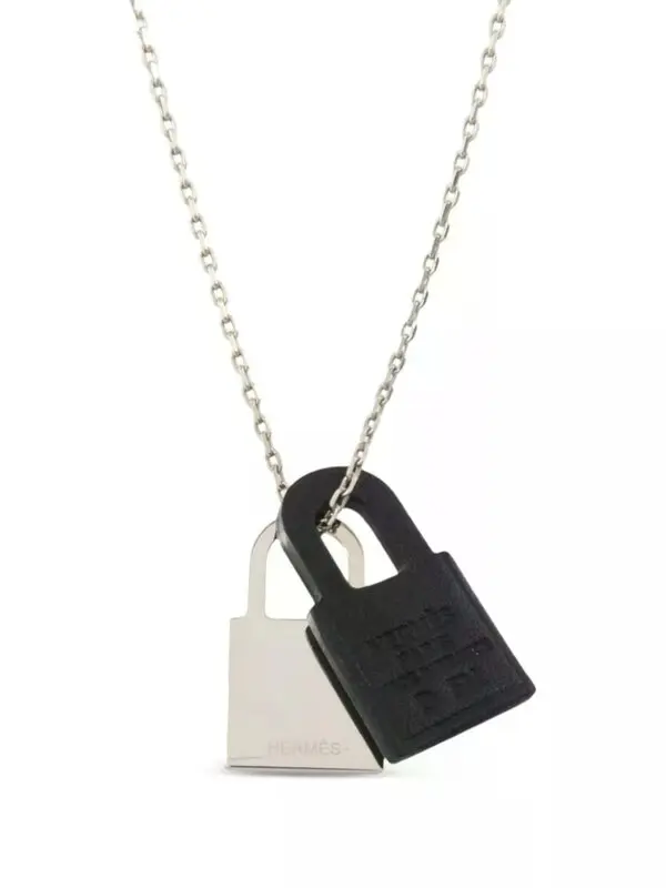 Hermès O'kelly Dual Padlock Necklace - Silver