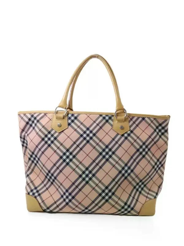 Burberry Check-pattern Canvas Tote Bag