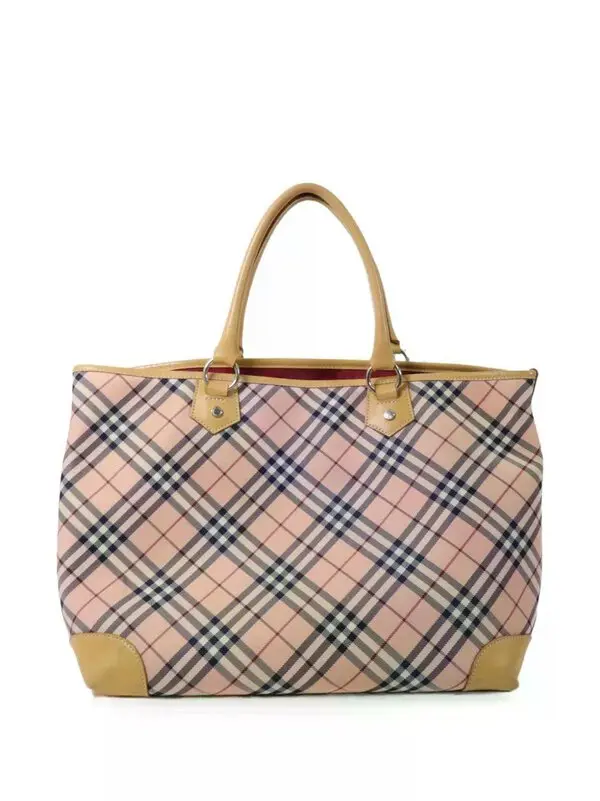 Burberry Check-pattern Canvas Tote Bag