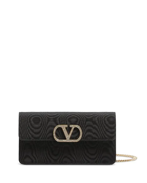 Valentino Garavani Wallet On A Chain - Black/crystal