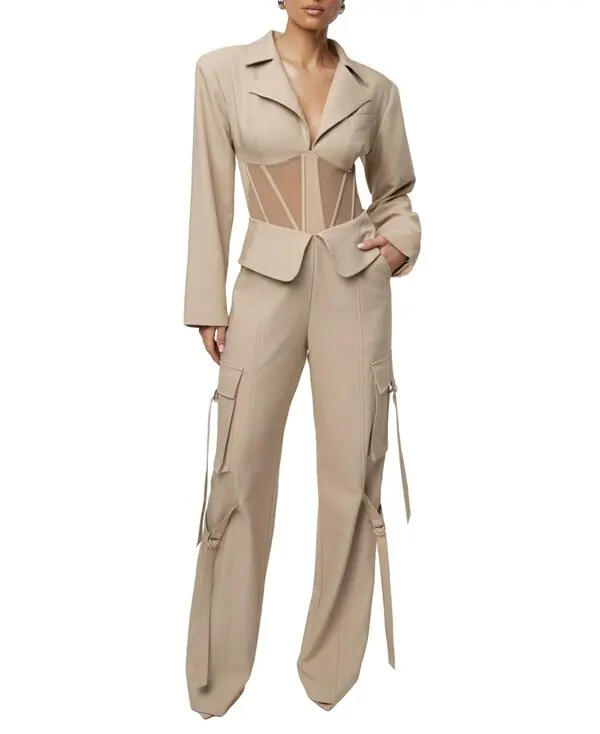 JLUXLABEL Downtown Cargo Pant Wide Leg, Cargo Pockets With Metallic Accents