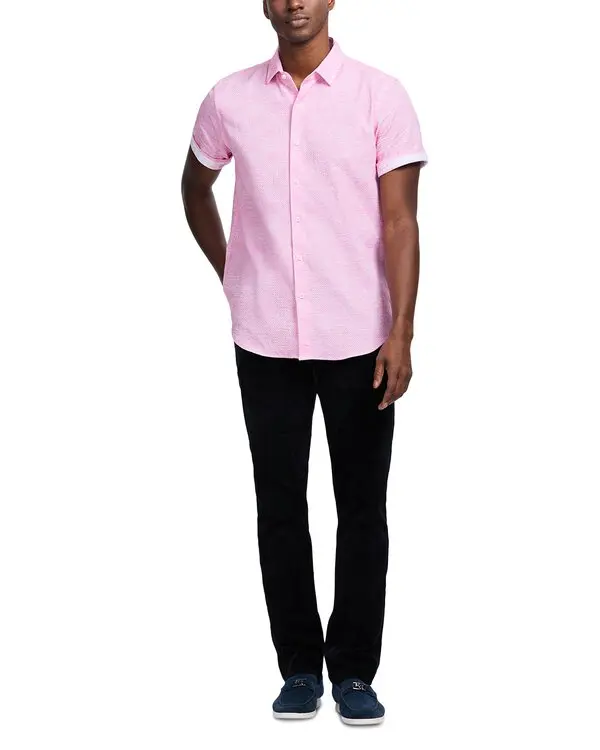 Robert Graham Reid Textured Short Sleeve Woven Shirt - Light Pink