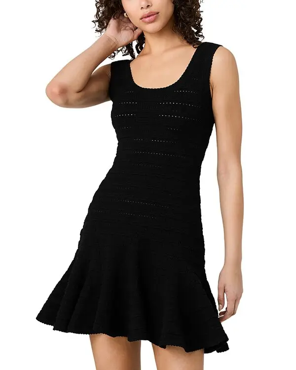 French Connection Cecilia Pointelle Flare Mini Dress