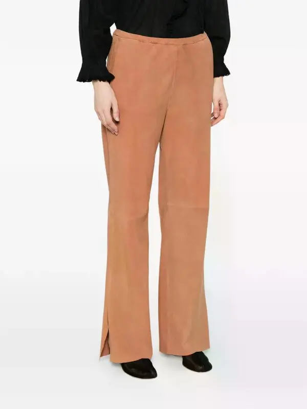 FORTE_FORTE Split-cuff Leather Trousers