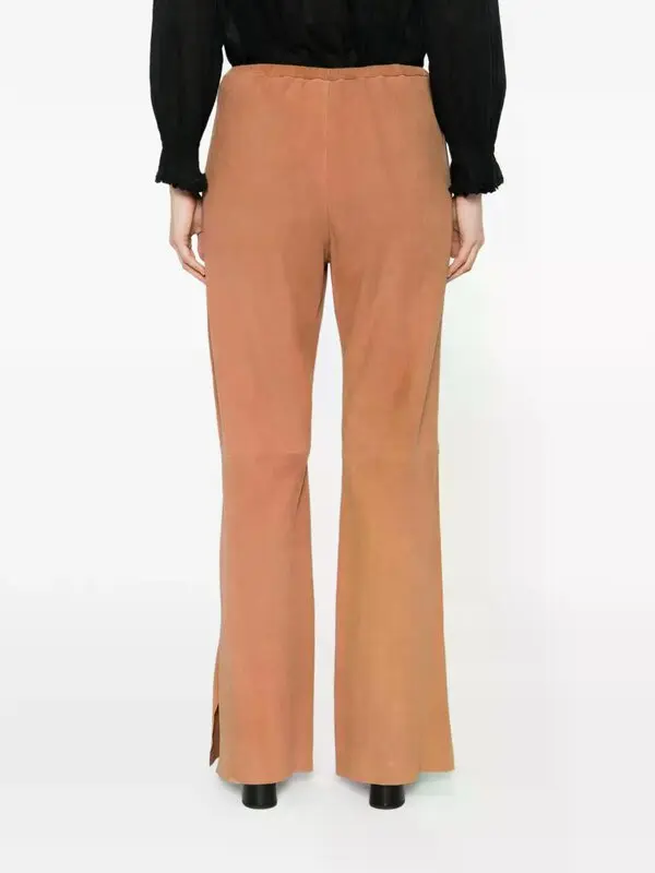 FORTE_FORTE Split-cuff Leather Trousers
