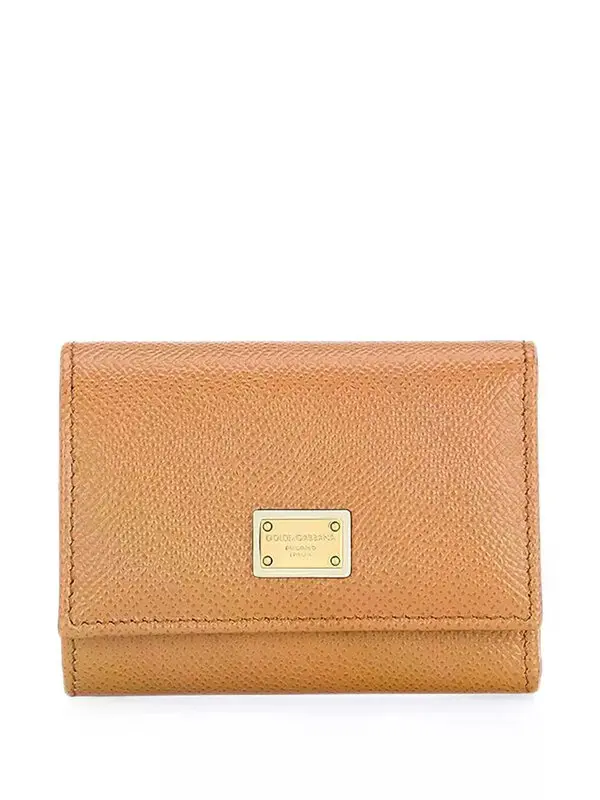 Dolce & Gabbana Dauphine Logo-plaque Pebbled-leather Wallet