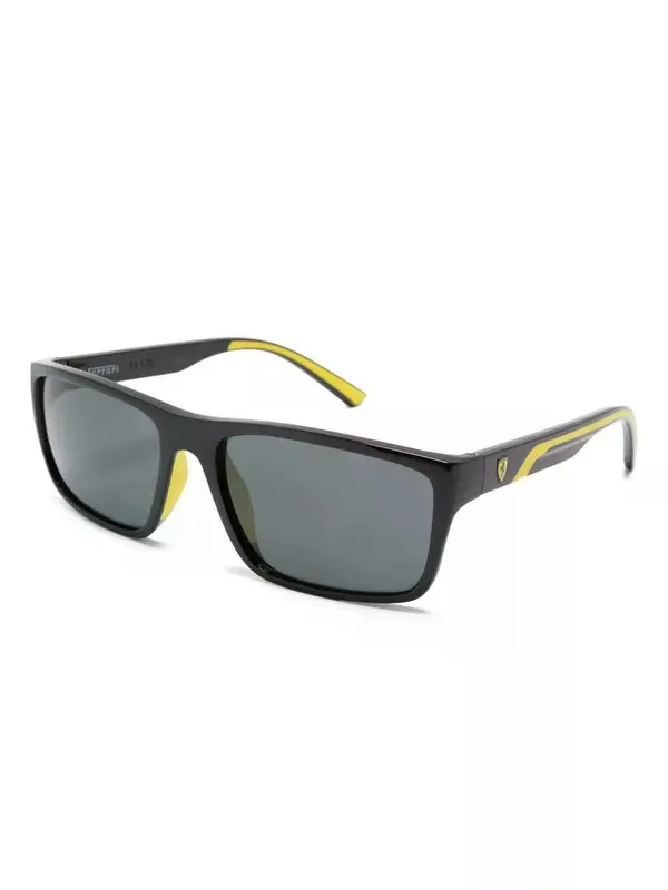 SCUDERIA FERRARI Rectangle Frame Sunglasses With Logo Plaque