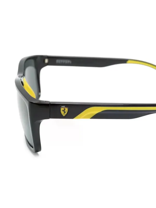 SCUDERIA FERRARI Rectangle Frame Sunglasses With Logo Plaque
