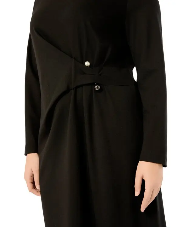Marina Rinaldi Long Sleeve Midi Dress With Button Detail
