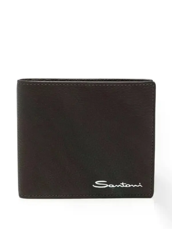 Santoni Logo-plaque Leather Wallet