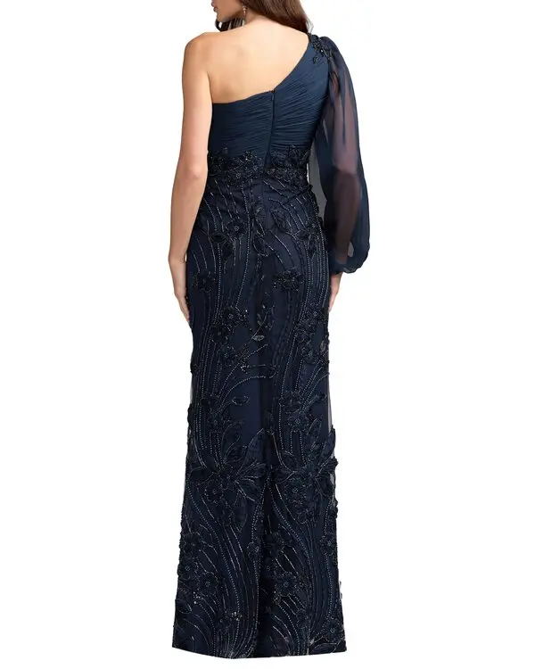 Mac Duggal Petite One Sleeve Embellished Gown
