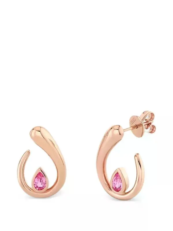 Shay Sapphire Loop Earrings - Pink